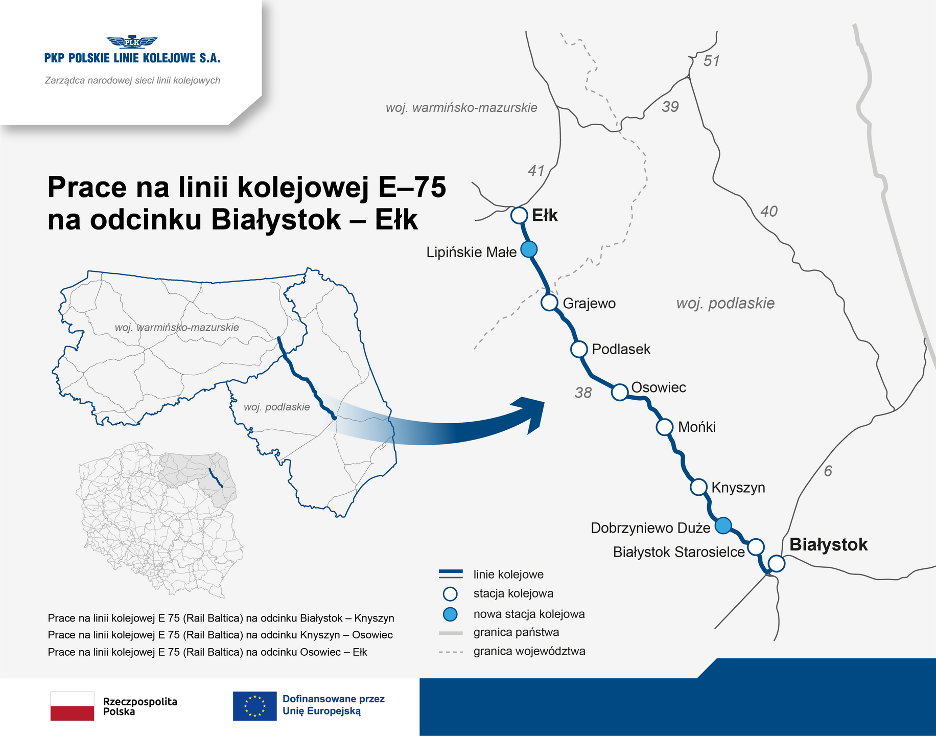 Prace na linii kolejowej E75 (Rail Baltica) na odcinku Białystok ...